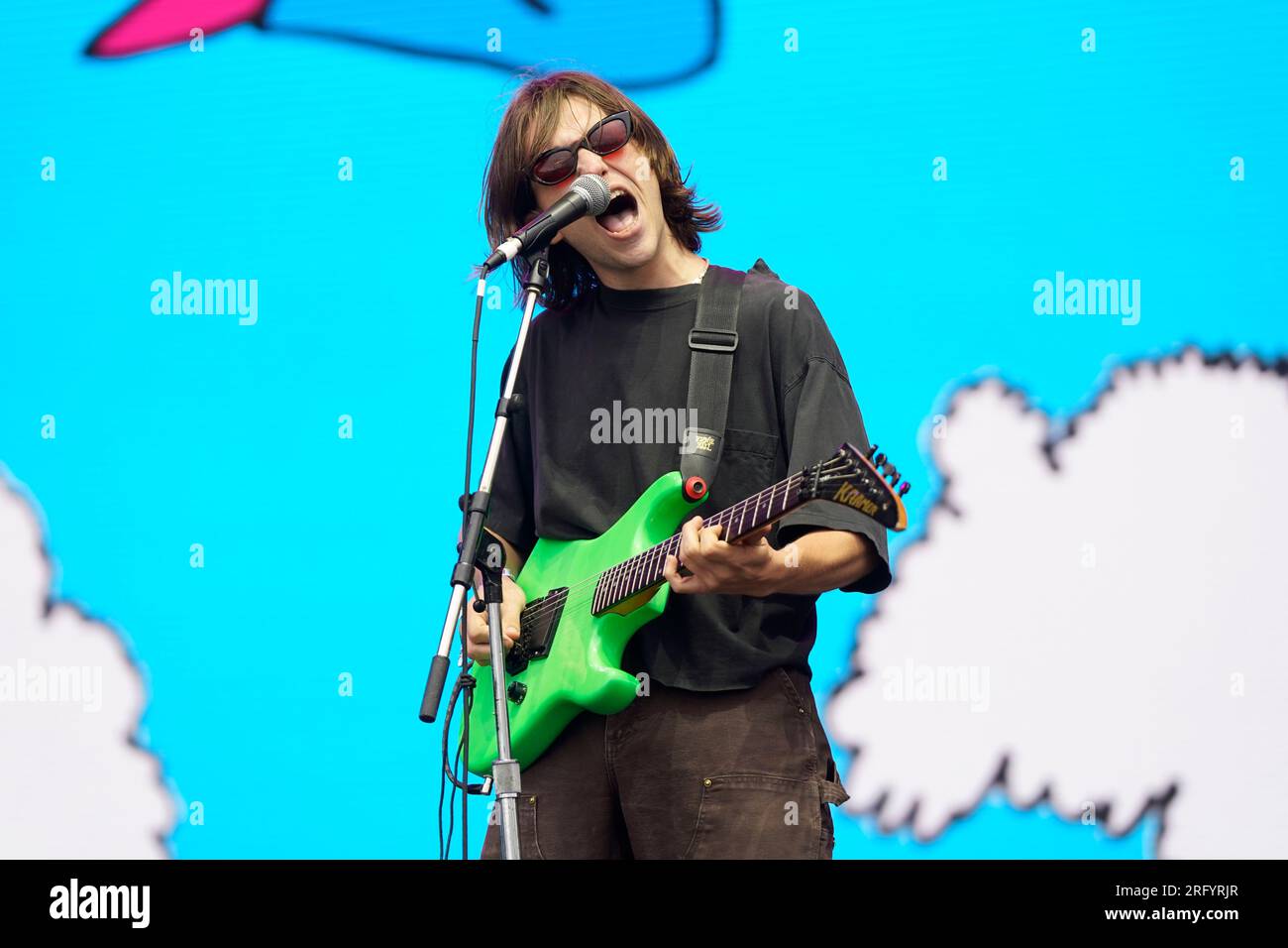 Jason Balla, of the band Dehd, performs on day four of the Lollapalooza ...