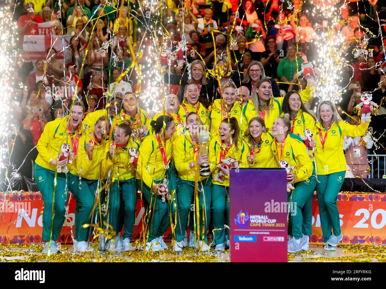 Australia celebrate with the trophy after the 2023 Netball World Cup ...