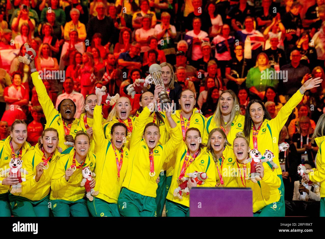 Australia celebrate with the trophy after the 2023 Netball World Cup ...