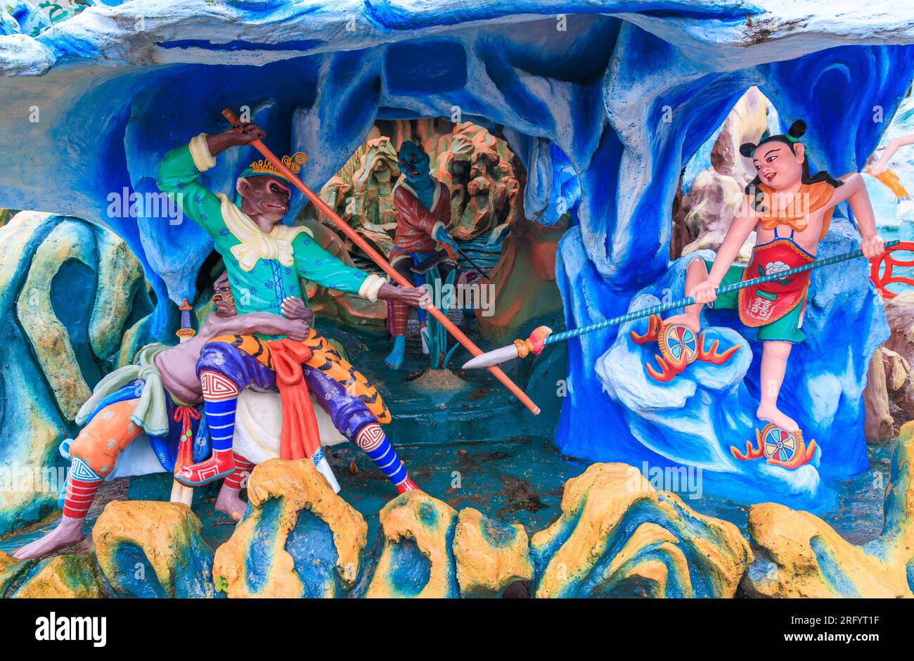 Monkey god battles scarlet child at Haw Par Villa, a Chinese mythology ...