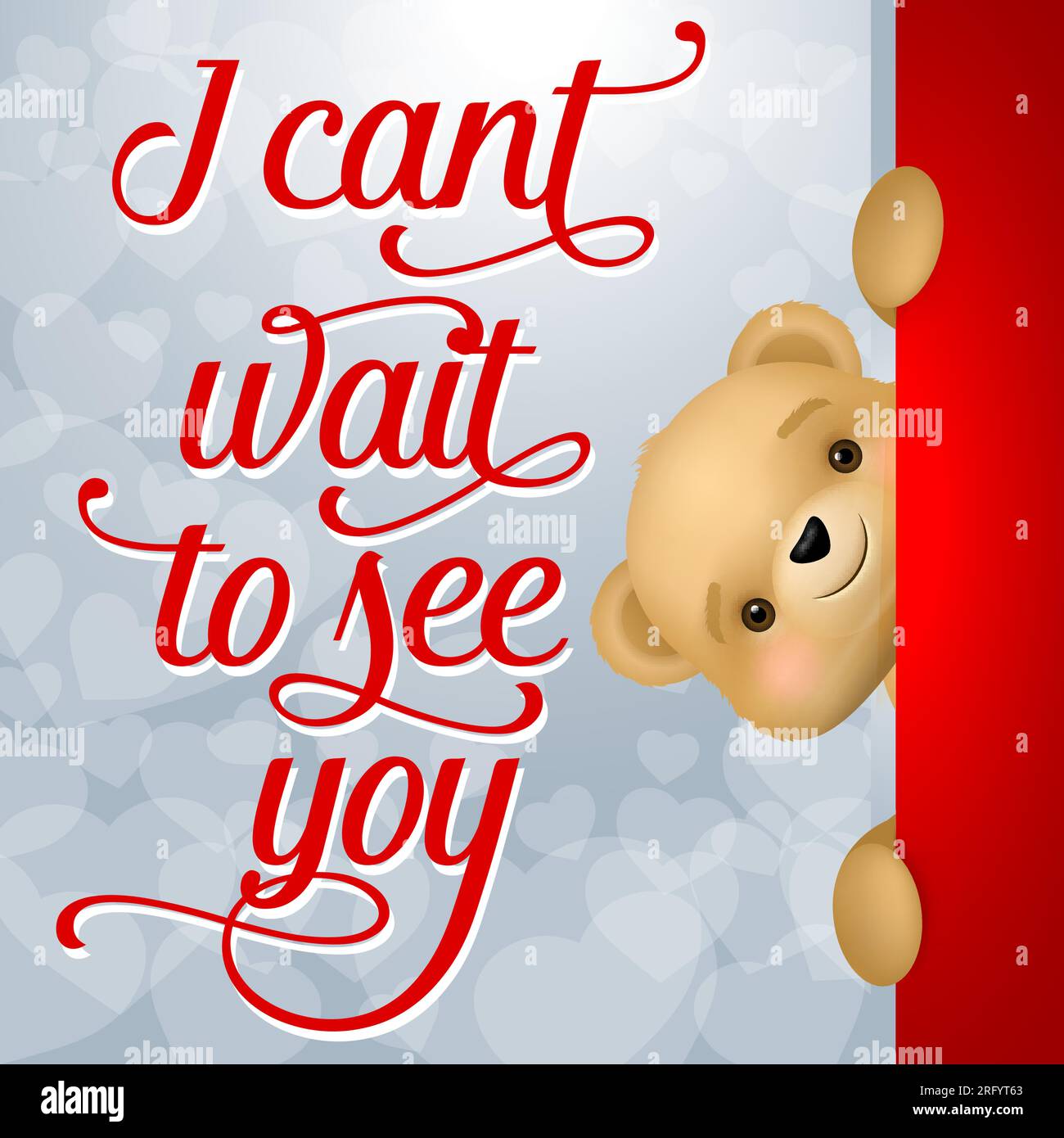 I Cant Wait To See You Lettering And Bear Stock Vector Image And Art Alamy