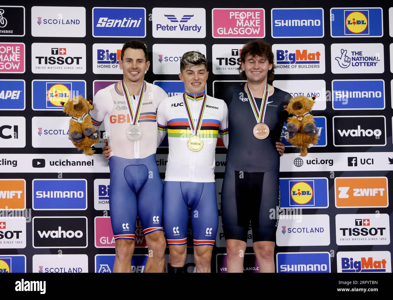 Great Britain's Finlay Graham with the gold medal (centre), compatriot ...