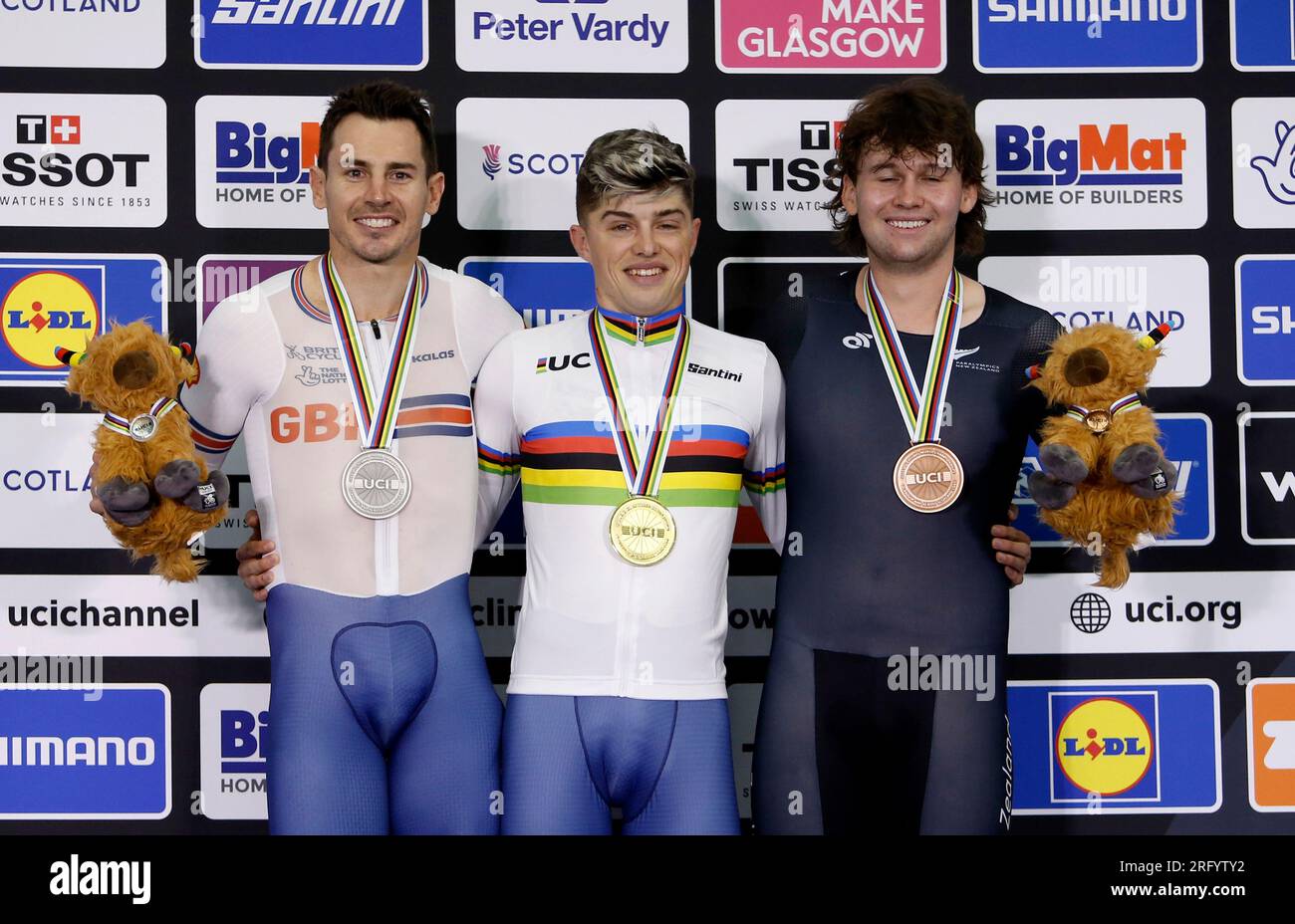 Great Britain's Finlay Graham with the gold medal (centre), compatriot ...