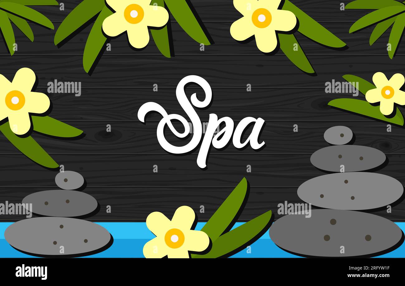 Spa Lettering with Exotic Flowers Stock Vector Image & Art - Alamy