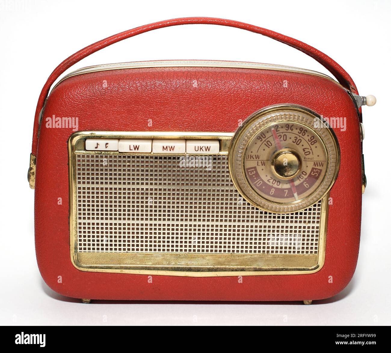 Old Vintage Red Radio Stock Photo - Alamy