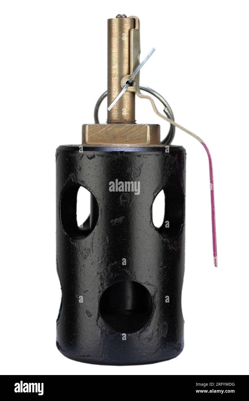 flashbang (stun) non-lethal grenade for riot police isolated on white ...