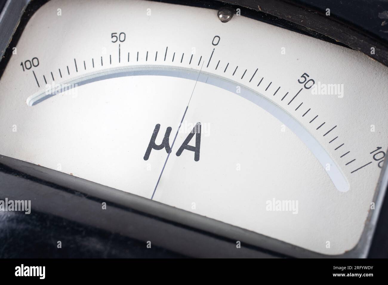 Close-up of an vintage ancient ammeter isolated on white background ...