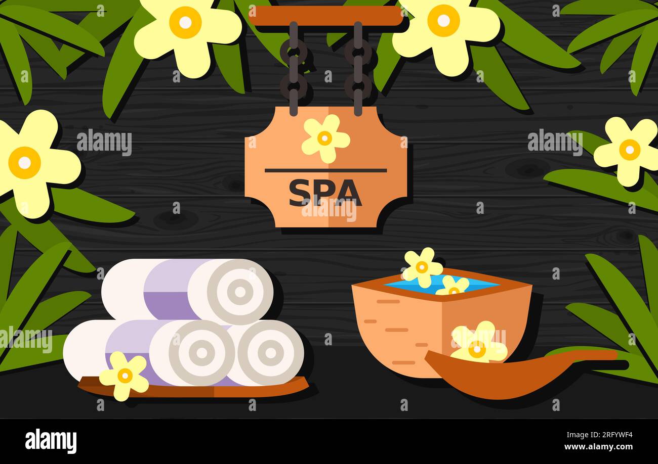 Spa Signboard Design with Exotic Flowers Stock Vector Image & Art - Alamy