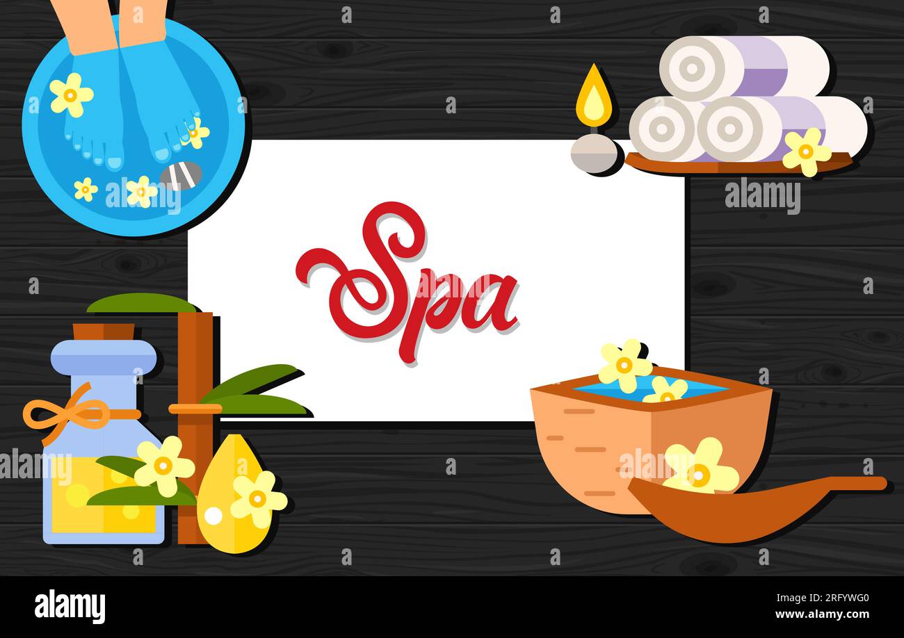 Spa Lettering with Massage Accessories Stock Vector Image & Art - Alamy