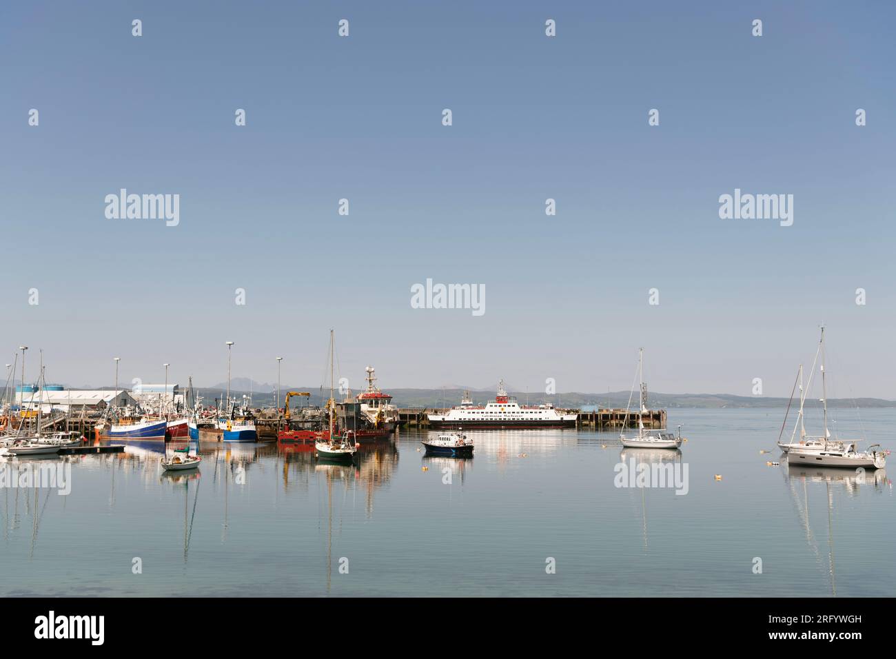 Boats, Yachts and Trawlers in Mallaig Harbour on a Calm, Sunny ...