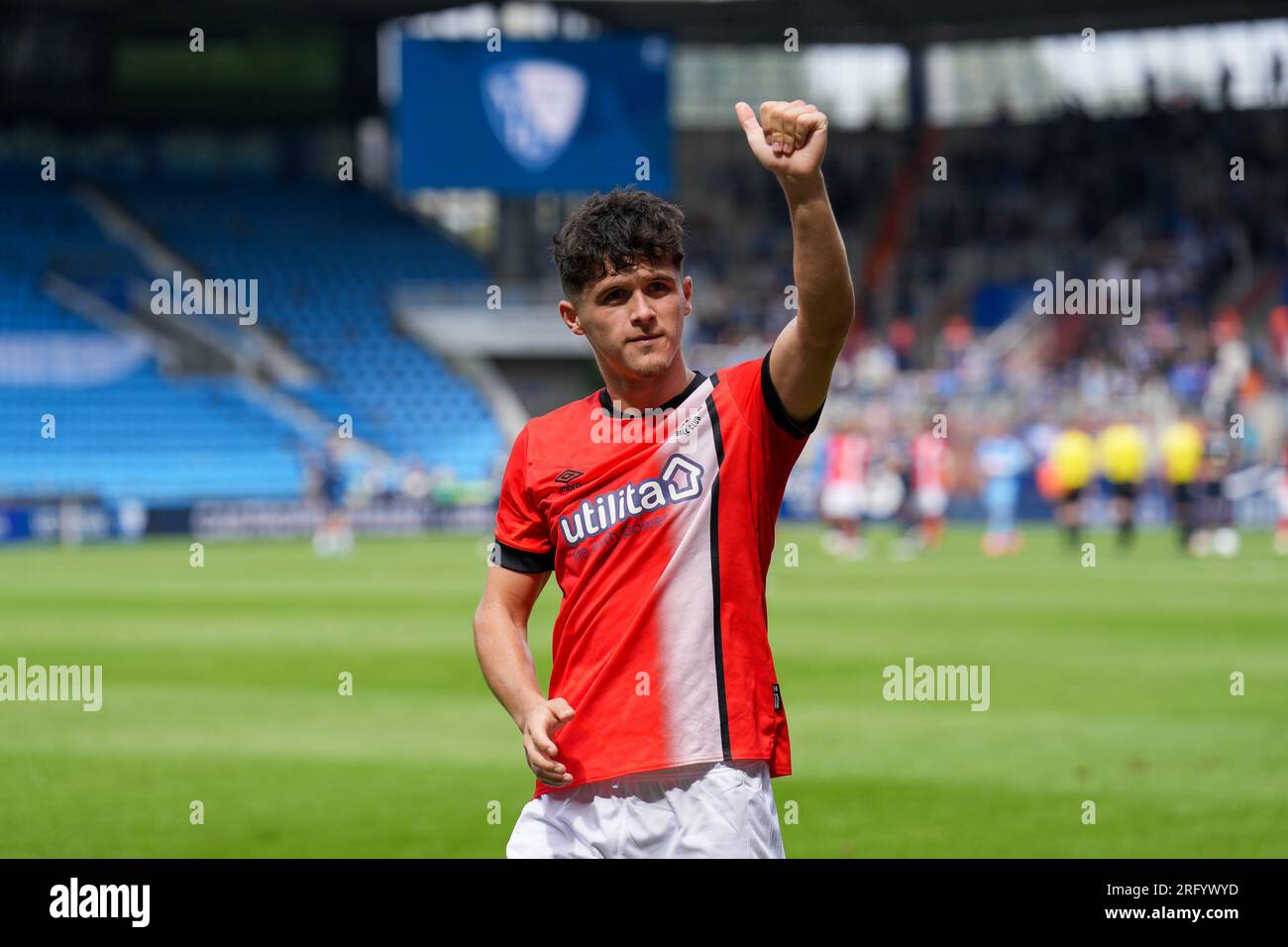 Bochum, Germany. 05th Aug, 2023. Ryan Giles of Luton Town applauds the ...