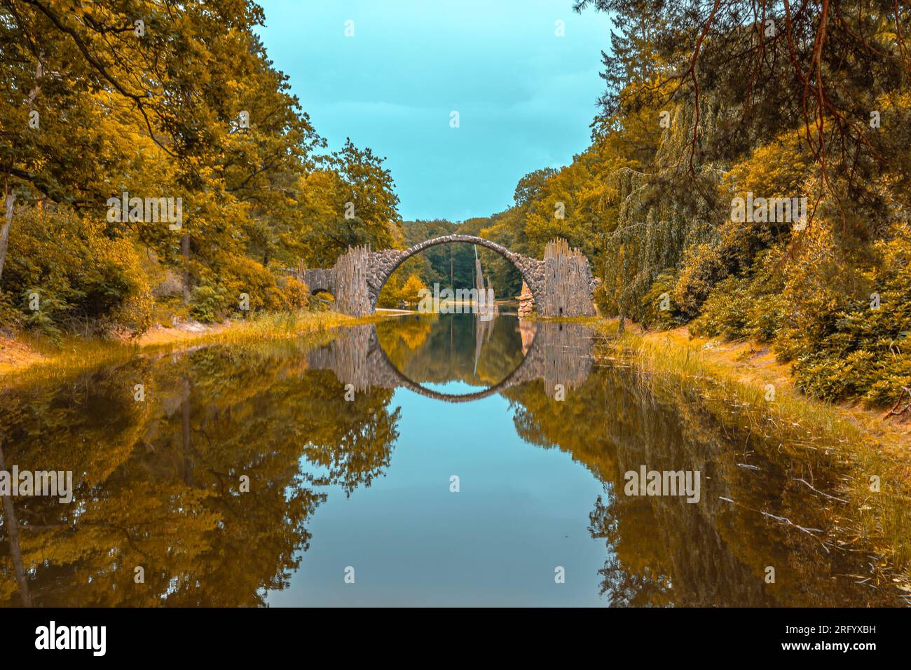 Devil's Bridge in Rakotzsee, Germany Stock Photo - Alamy