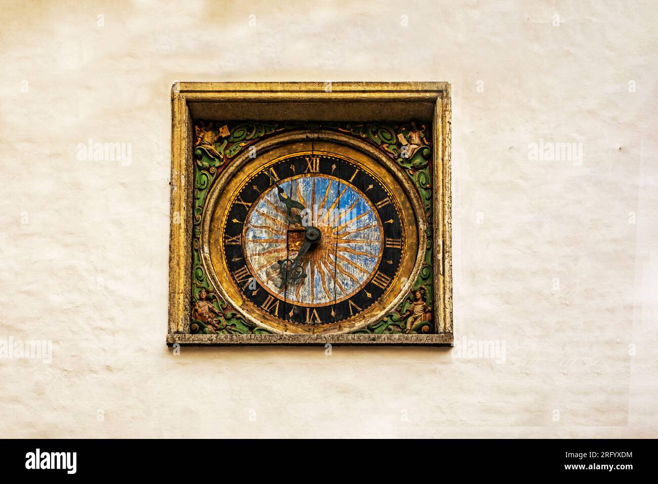 vintage city clock on the city light wall Stock Photo - Alamy