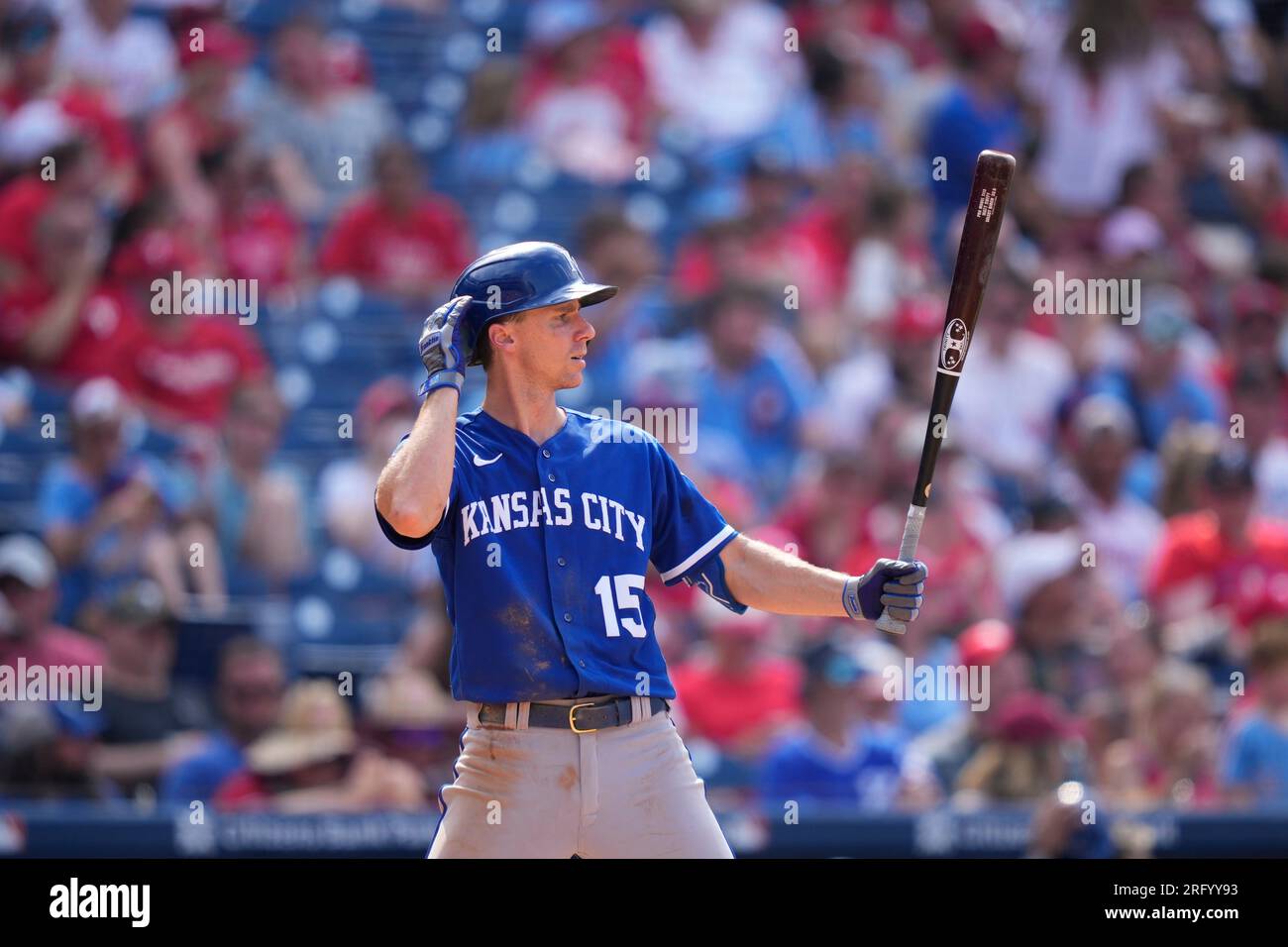 Kansas City Royals' Matt Duffy plays during a baseball game, Sunday ...