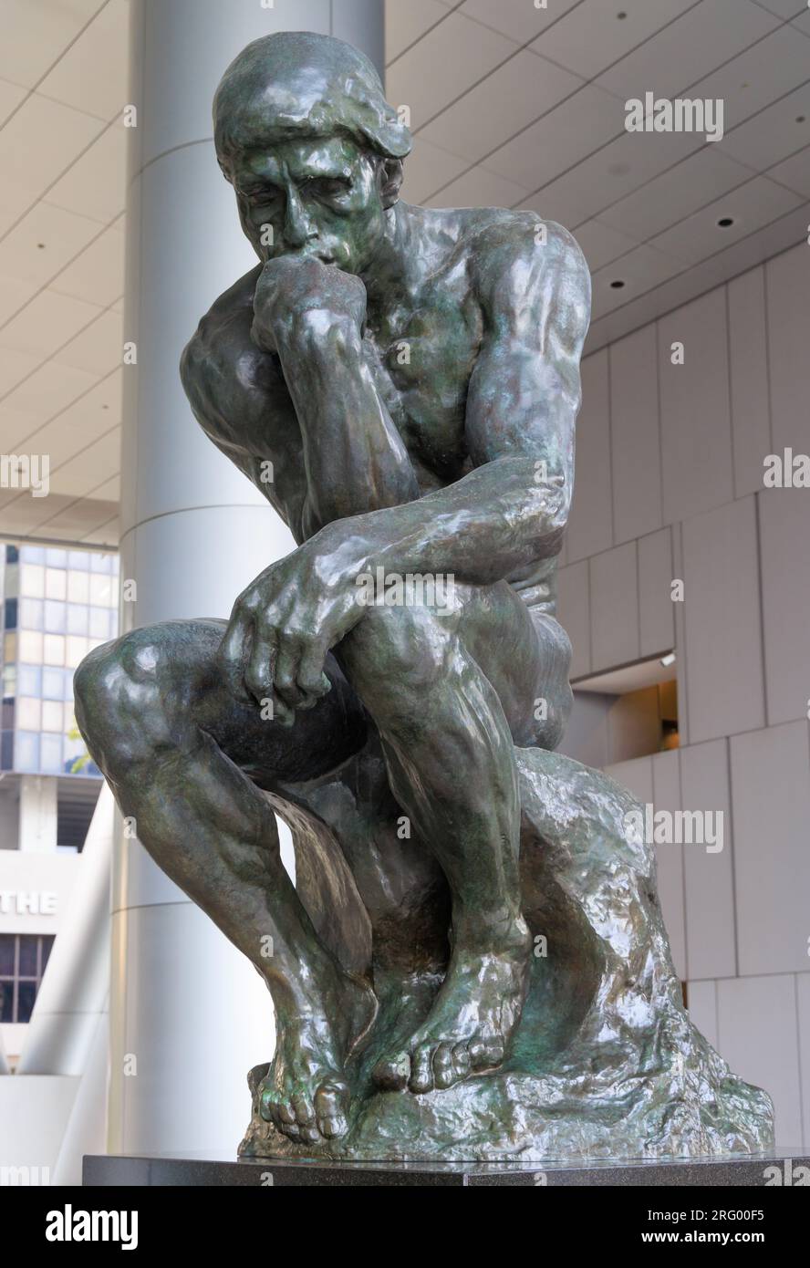 'The Thinker' by Auguste Rodin at OUE Bayfront, Singapore Stock Photo ...