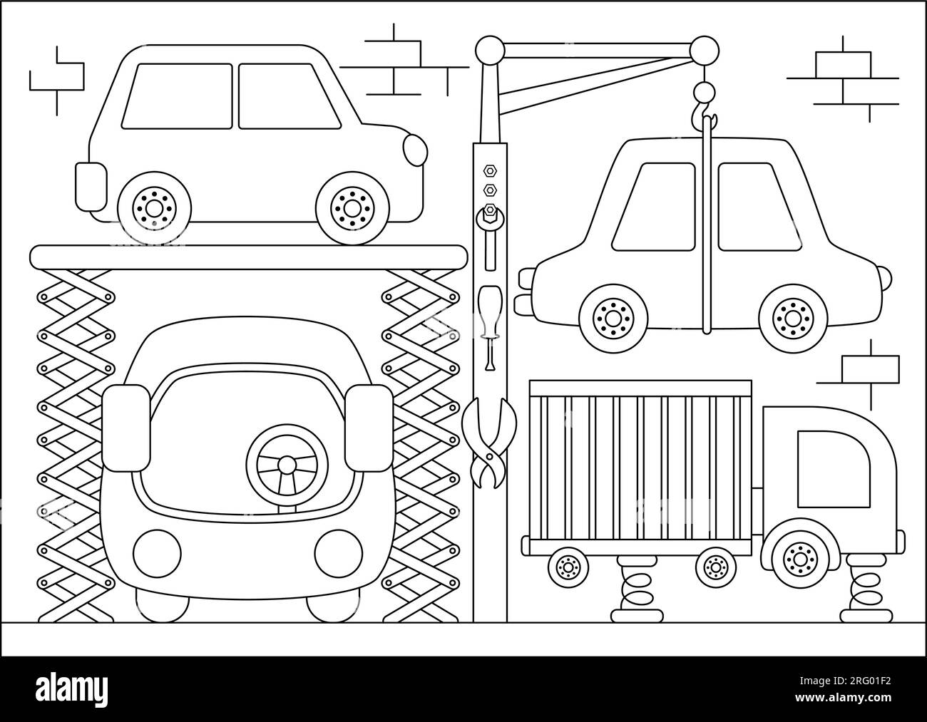 Atelier automobile Stock Vector Images - Alamy