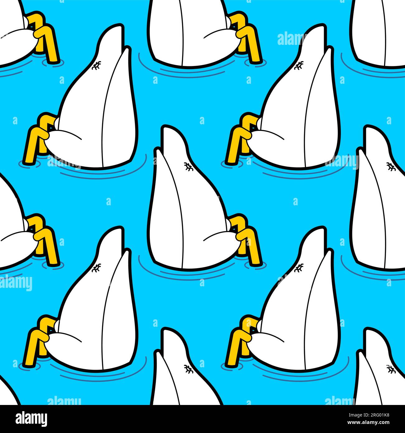 Goose back pattern seamless. Duck dives into water background. Birth ...