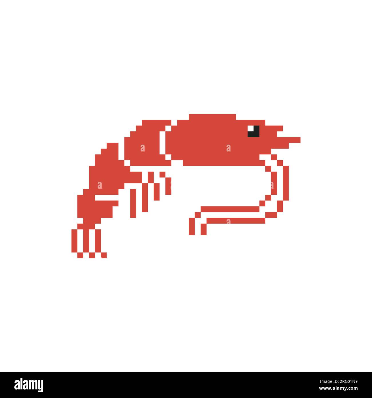 Shrimp pixel art. Sea shrimp 8 bit. pixelated Vector illustration Stock ...
