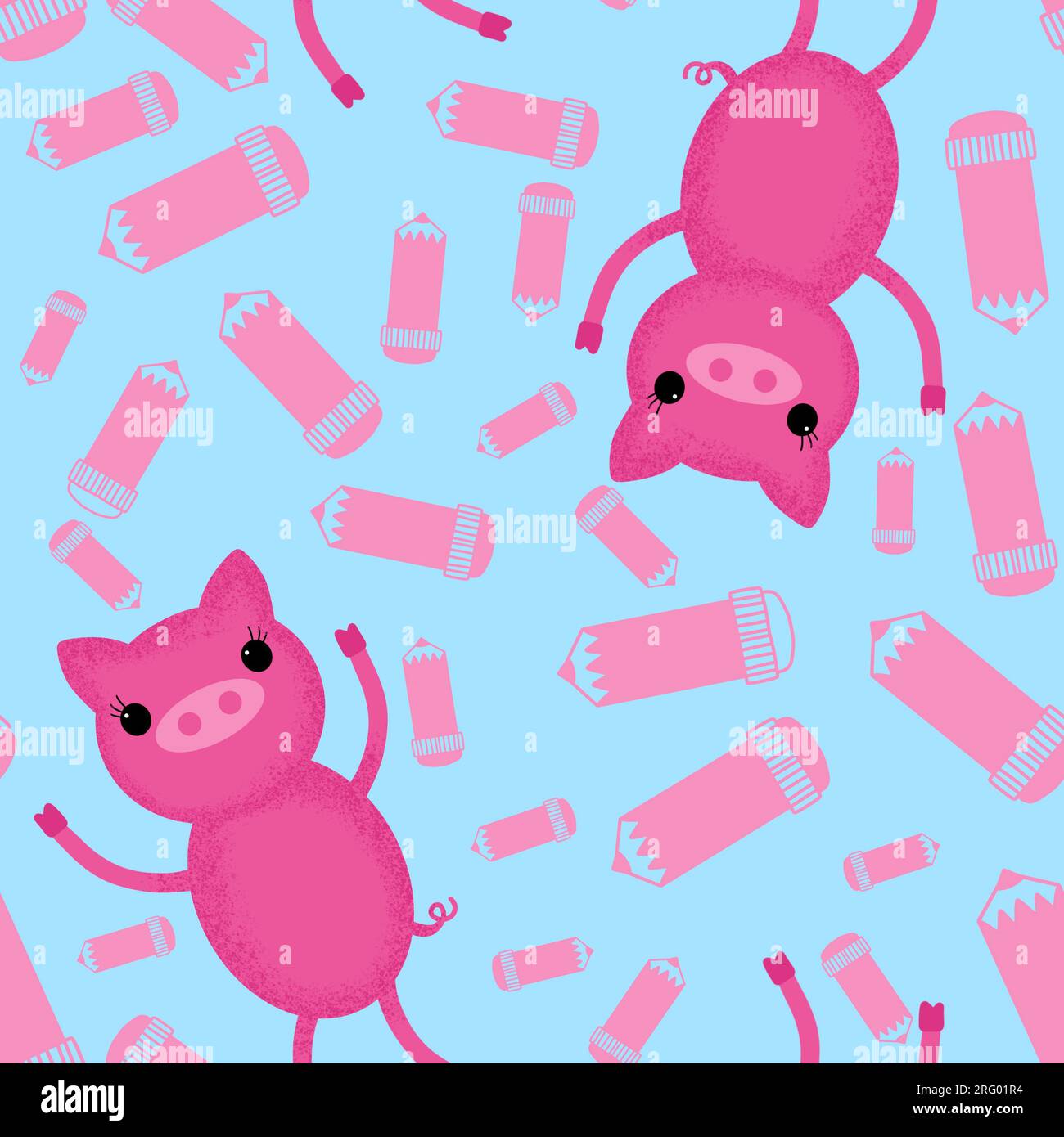 Cartoon animals seamless pigs pattern for wrapping paper and fabrics ...