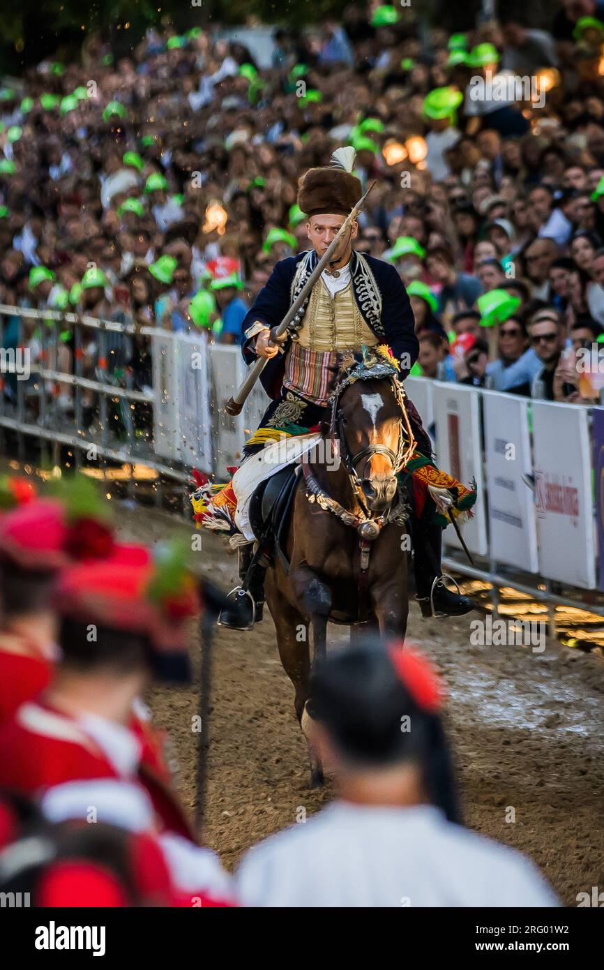 Sinj, Croatia. 06th Aug, 2023. Ivo Zorica wearing traditional knight ...