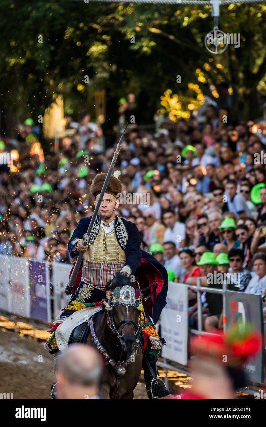 Sinj, Croatia. 06th Aug, 2023. Ivo Zorica wearing traditional knight ...