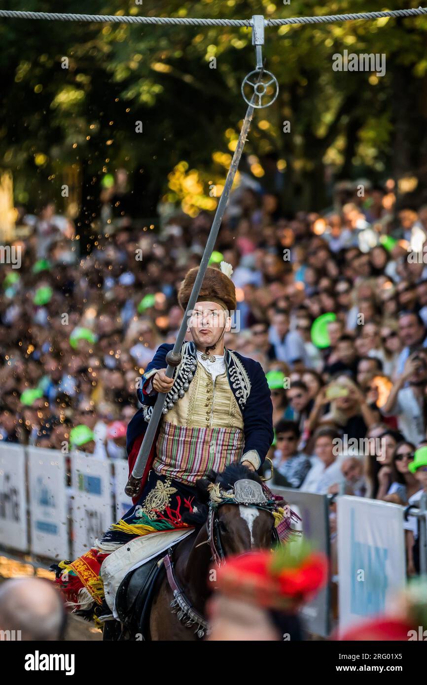 Sinj, Croatia. 06th Aug, 2023. Ivo Zorica wearing traditional knight ...