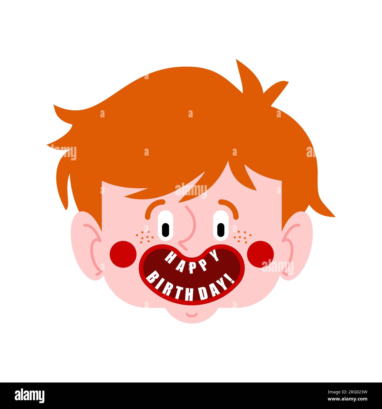 Happy birthday cheerful face postcard and poster. Greeting card concept ...