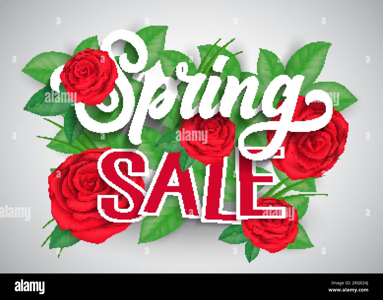 Grey background of red roses Stock Vector Images - Alamy