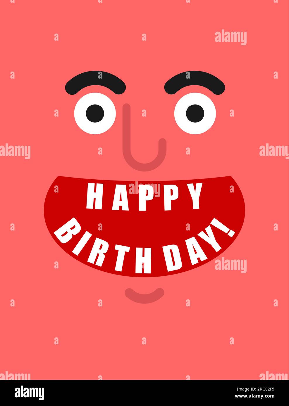 Happy birthday cheerful face postcard and poster. Greeting card concept ...