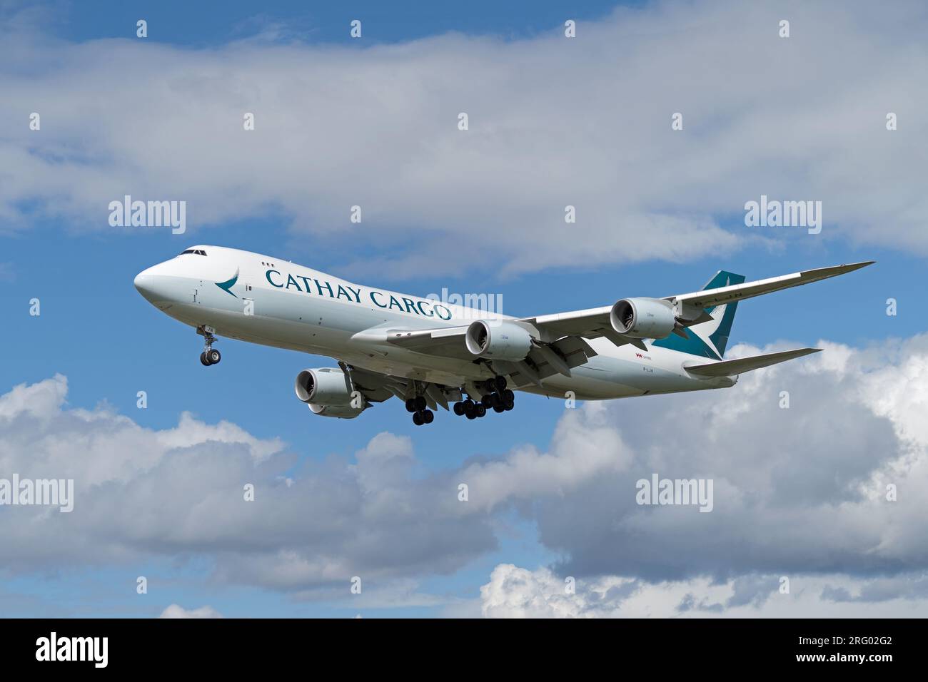 Cathay Pacific Cargo Boeing 747 landing at London's Heathrow Airport ...