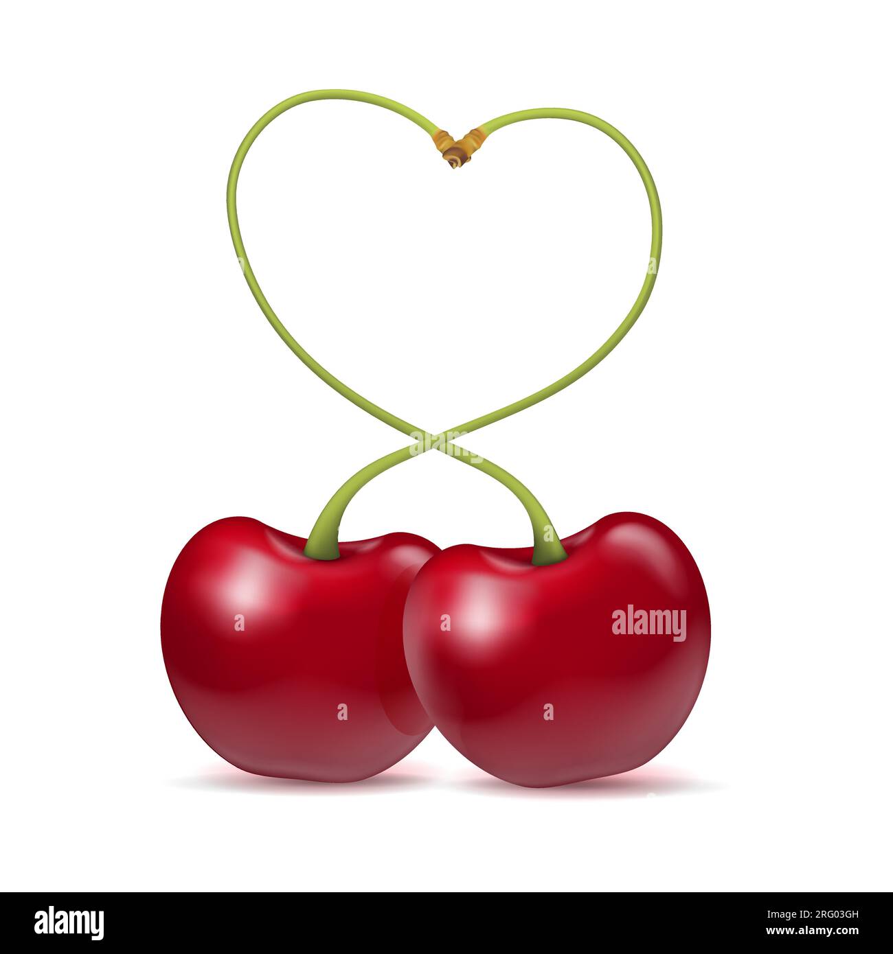 Cherry Heart Illustration Stock Vector Image & Art - Alamy