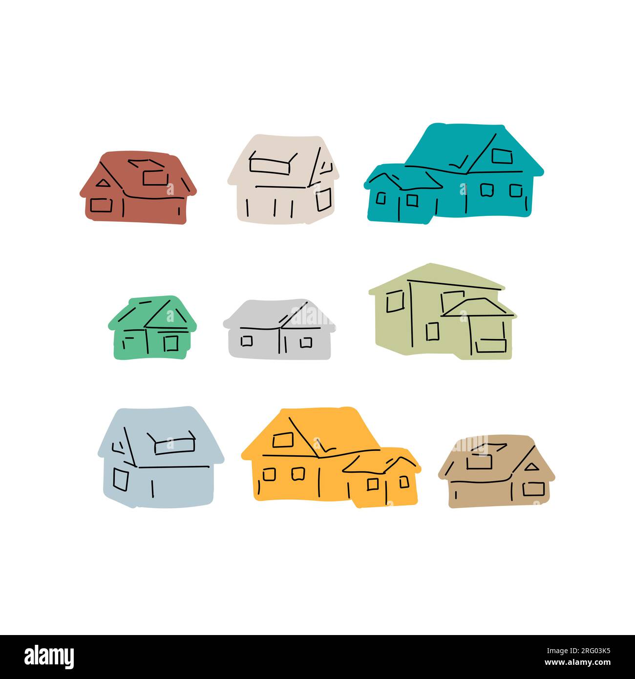 House set hand drawing simple shape. Vector illustration Stock Vector ...
