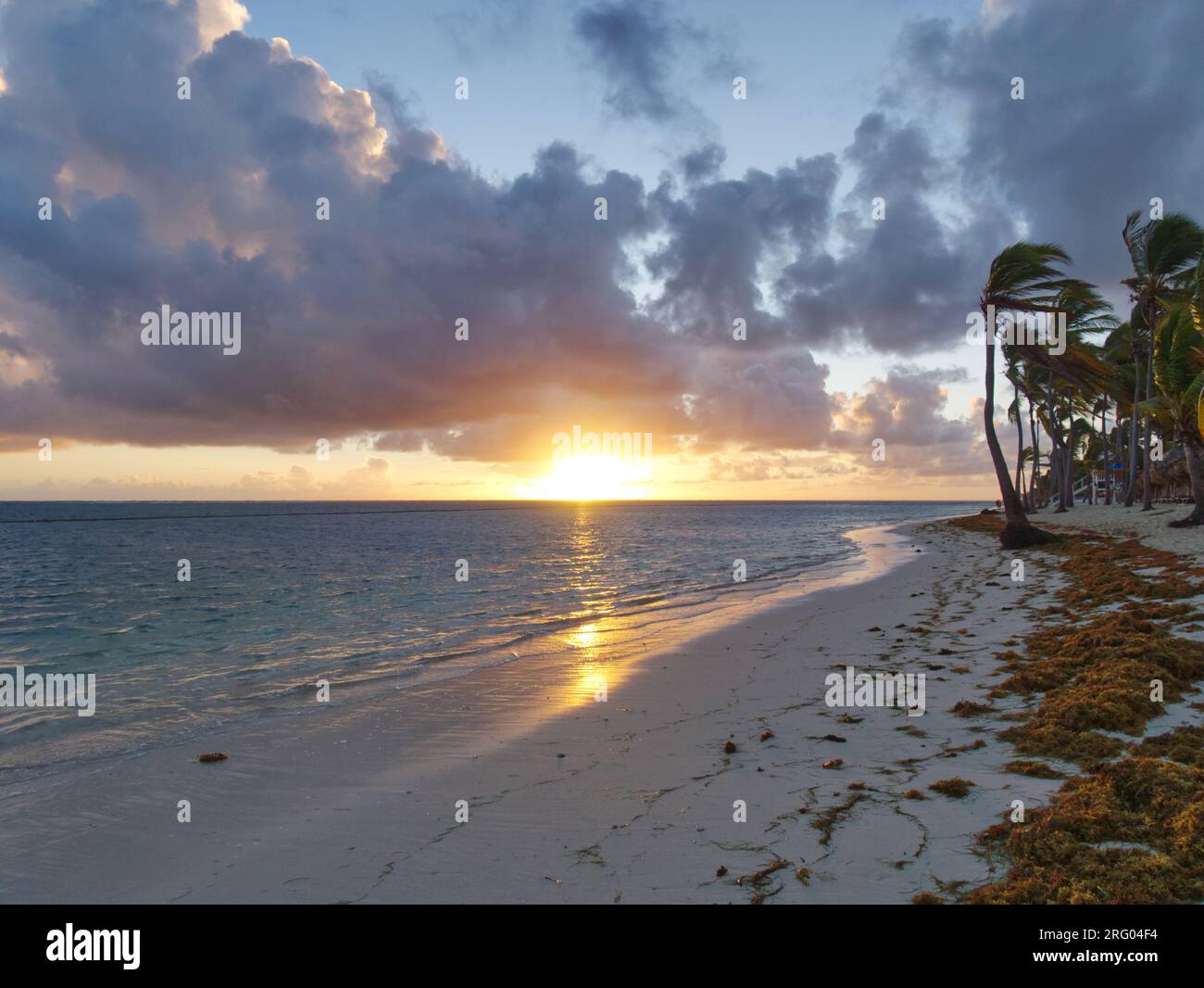 Sunset over a beach in Dominican Republic Stock Photo - Alamy
