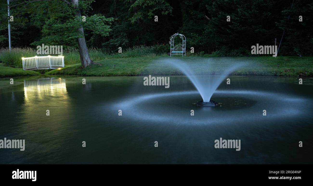 Paeonian Springs fountain Stock Photo - Alamy