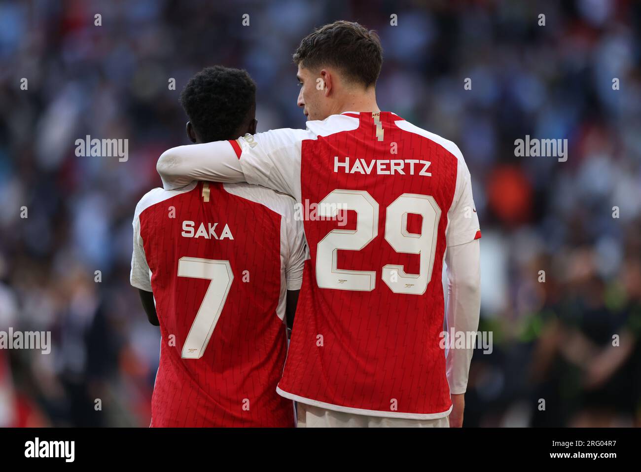 London, UK. 06th Aug, 2023. Bukayo Saka (A) and Kai Havertz (A) at the ...