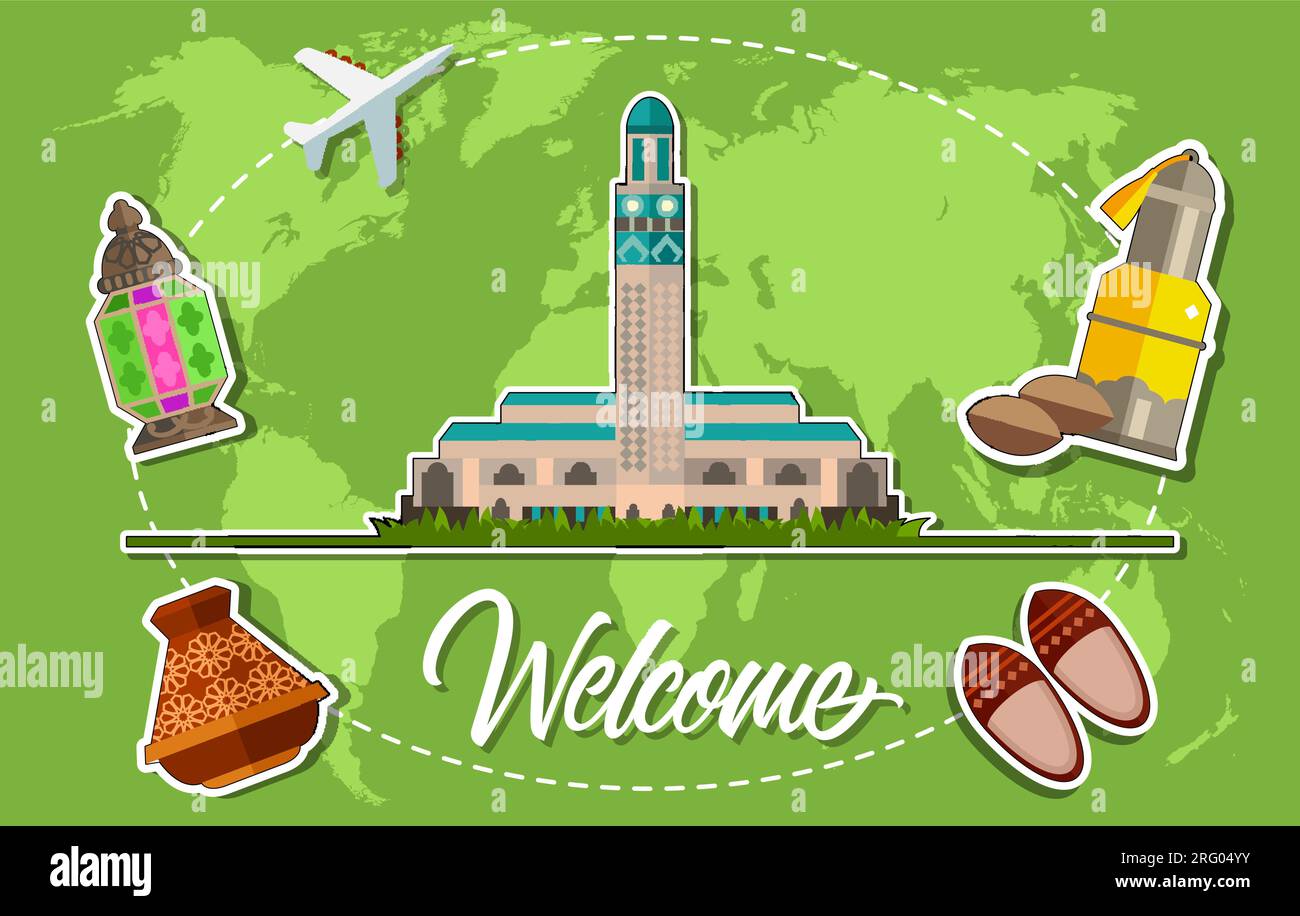 Welcome Lettering with Moroccan Symbols Stock Vector Image & Art - Alamy