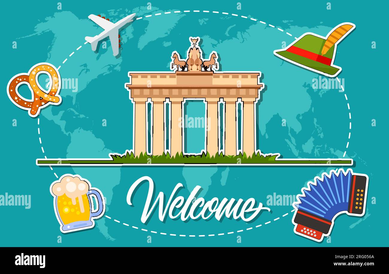 Welcome Lettering with German Symbols Stock Vector Image & Art - Alamy