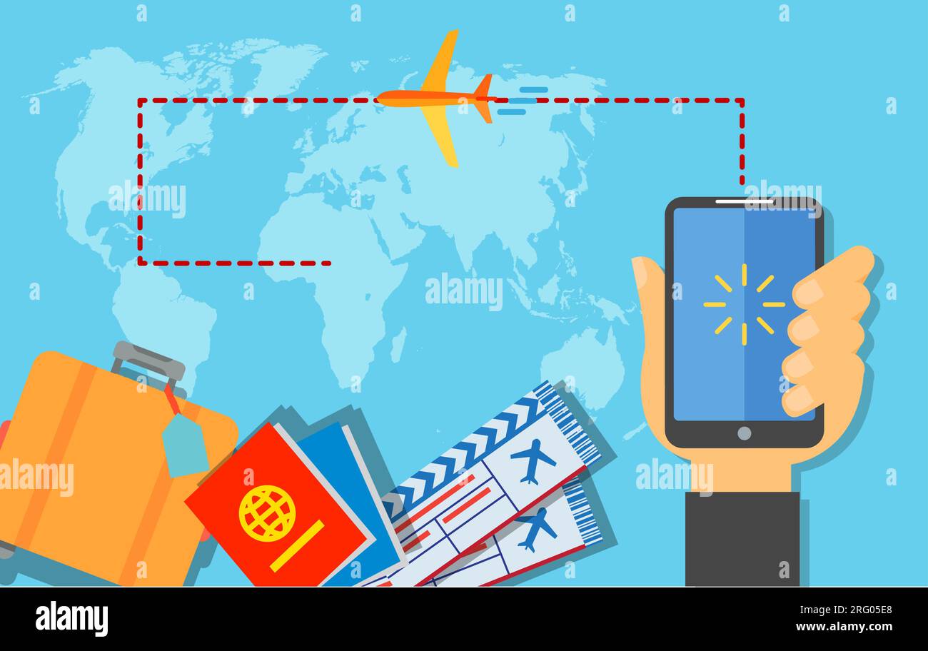 Booking Air Tickets Online Poster Design Stock Vector Image & Art - Alamy