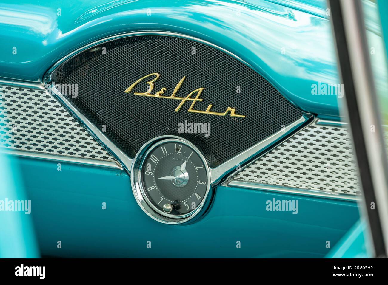 Chevrolet Bel Air Monogram and Clock Stock Photo - Alamy
