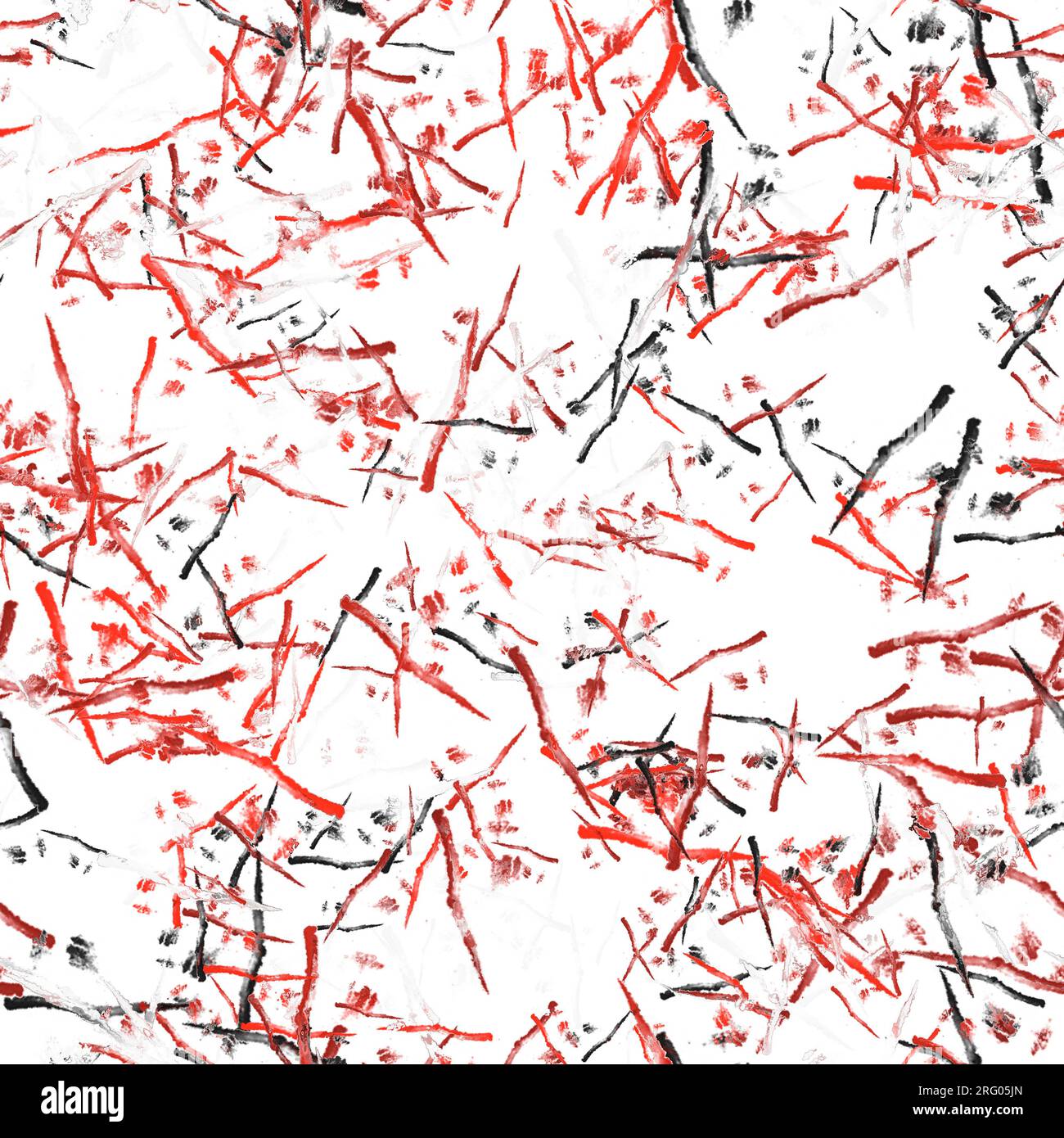 Abstract thin watercolor brush strokes. Japanese texture. Red, black ...