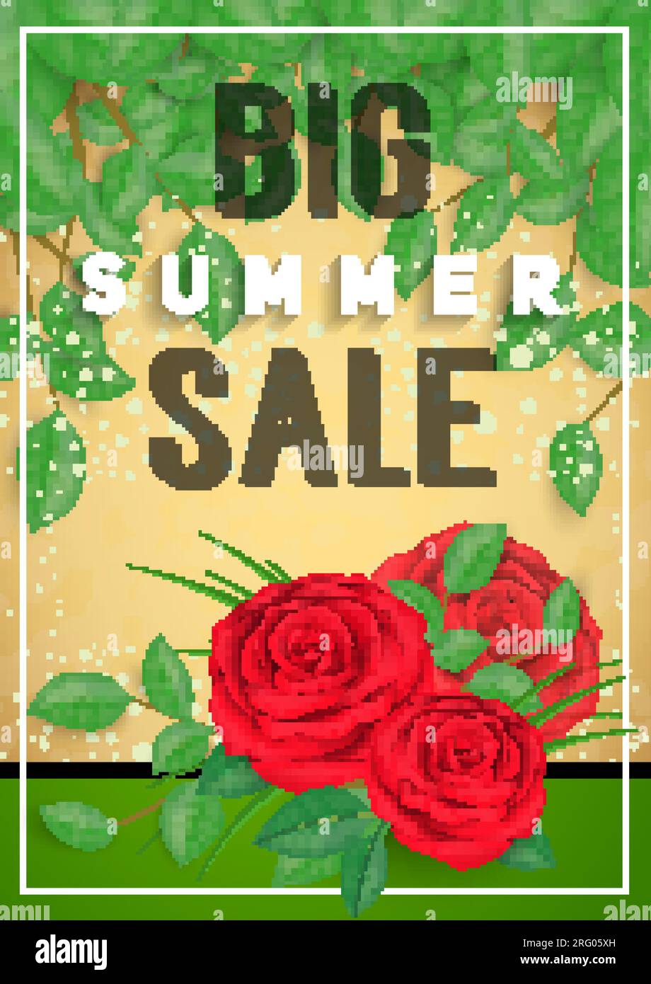Big Summer Sale Lettering and Roses Stock Vector Image & Art - Alamy