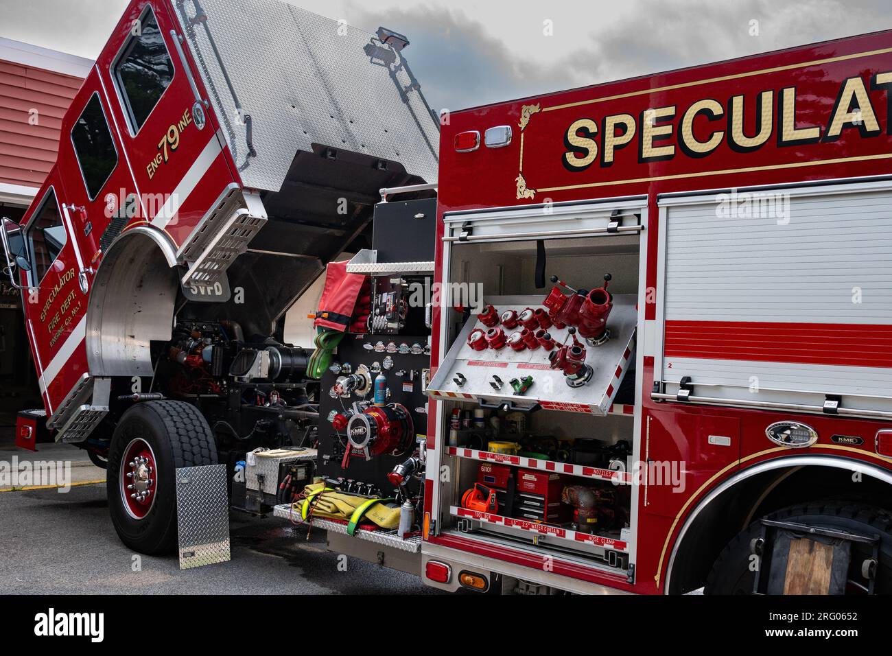 A KME fire truck opened up for annual maintenance and inspection in ...