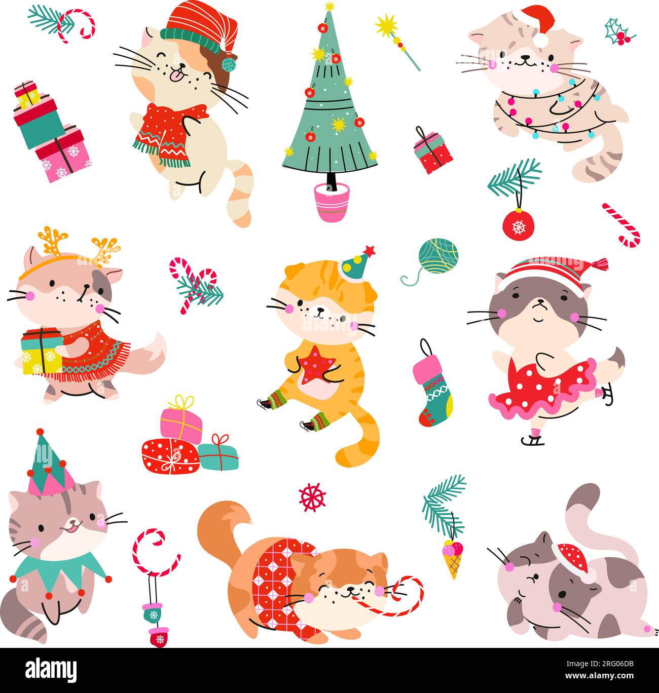 Christmas Cats Clipart