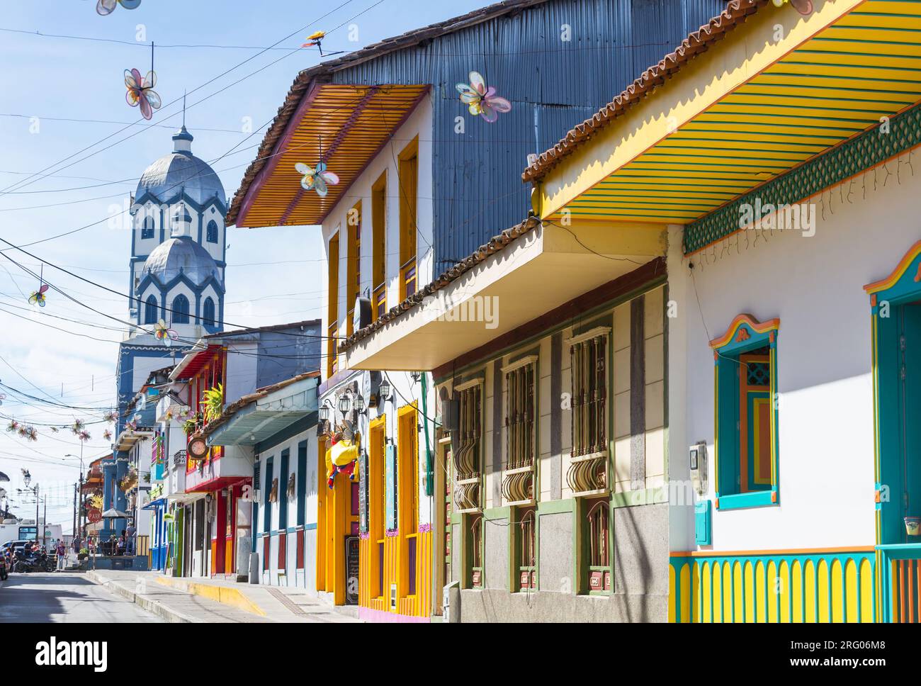 Traditional colonial architecture in Colombia, South America. Colorful ...