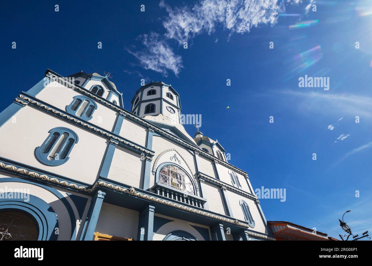 Traditional colonial architecture in Colombia, South America. Colorful ...