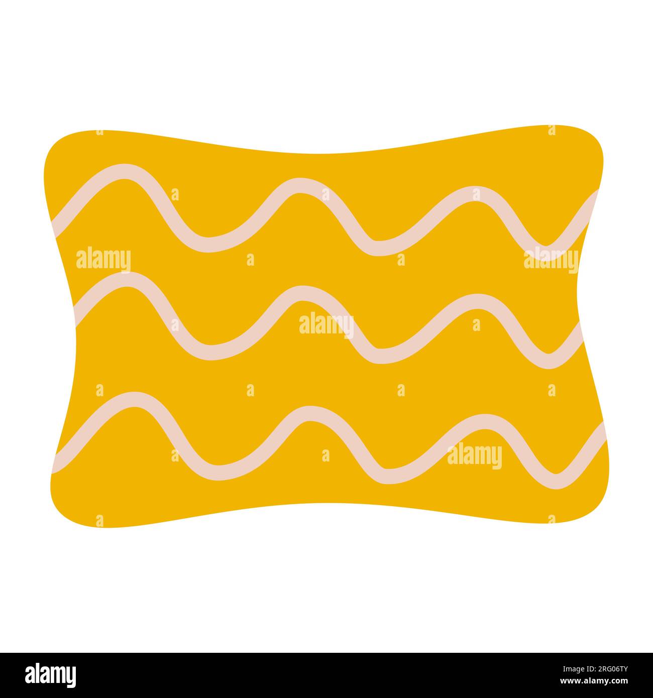 Decorative sofa pillow with wavy line print, interior design element ...