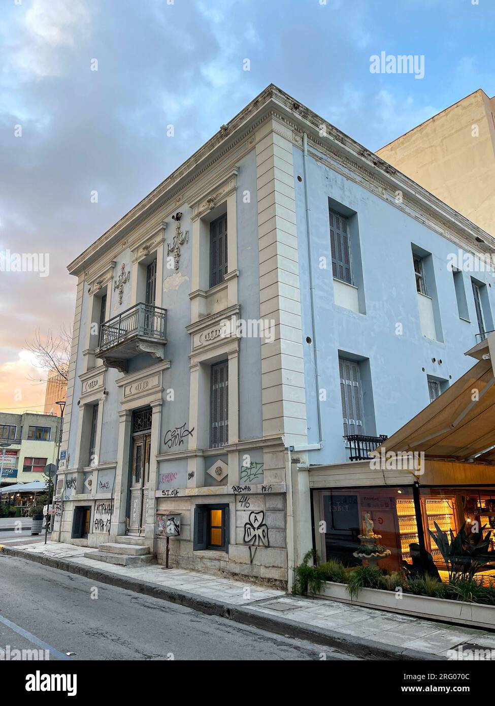 Beautiful Neo-classical buildings in kalamata city in Messenia, Greece ...