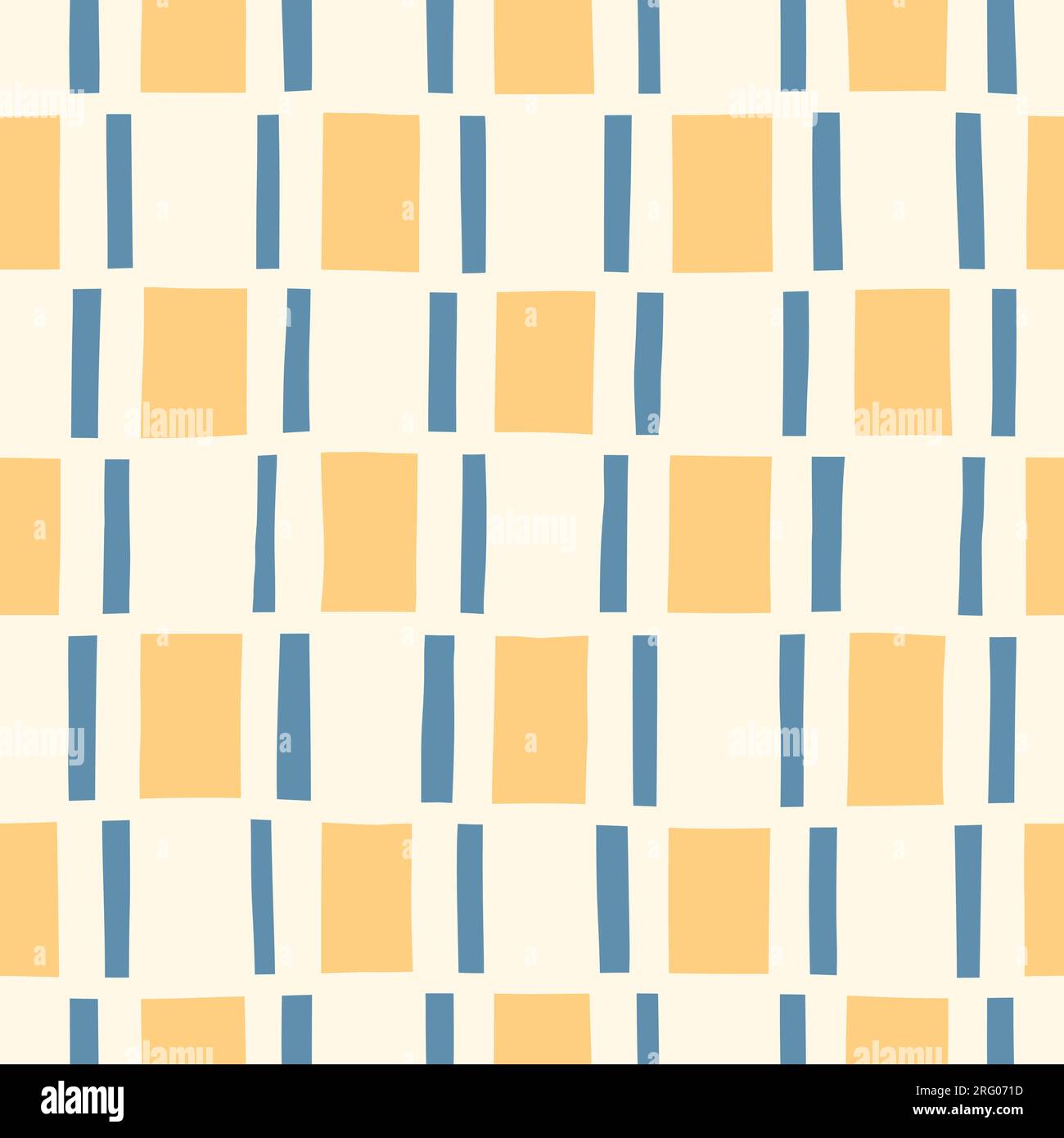 Hand Drawn Retro Geometric Checks Vector Seamless Pattern Stock Vector