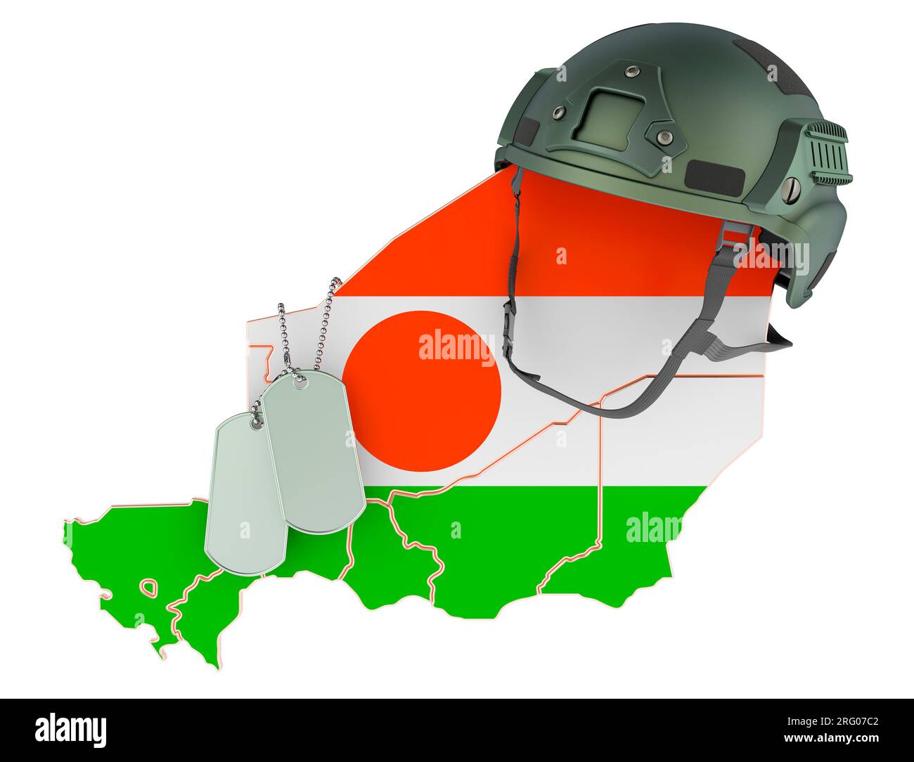 Republic of the Niger military force, army or war concept. 3D rendering ...