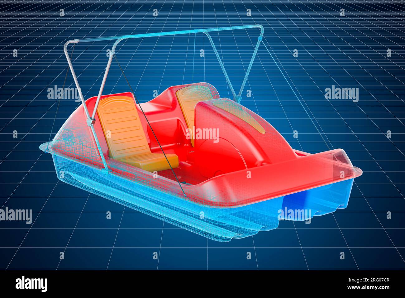 Visualization 3d cad model of paddle boat, 3D rendering Stock Photo - Alamy